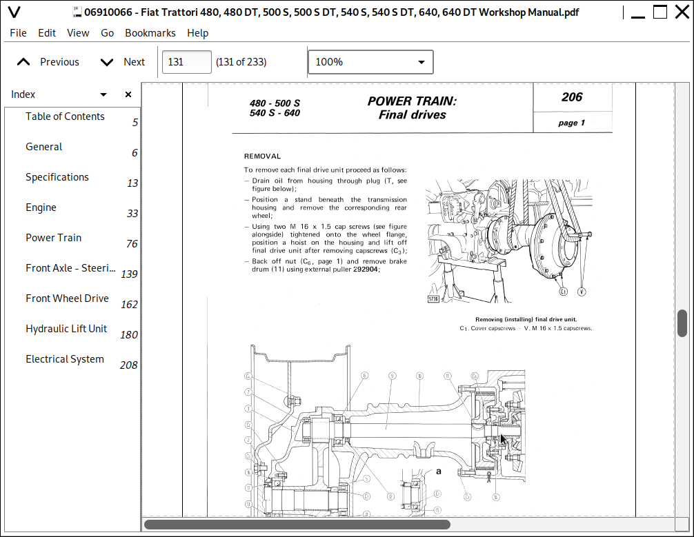 Fiat Trattori 480, 480 DT, 500 S, 500 S DT, 540 S, 540 S DT, 640, 640 DT Repair Service Manual ...